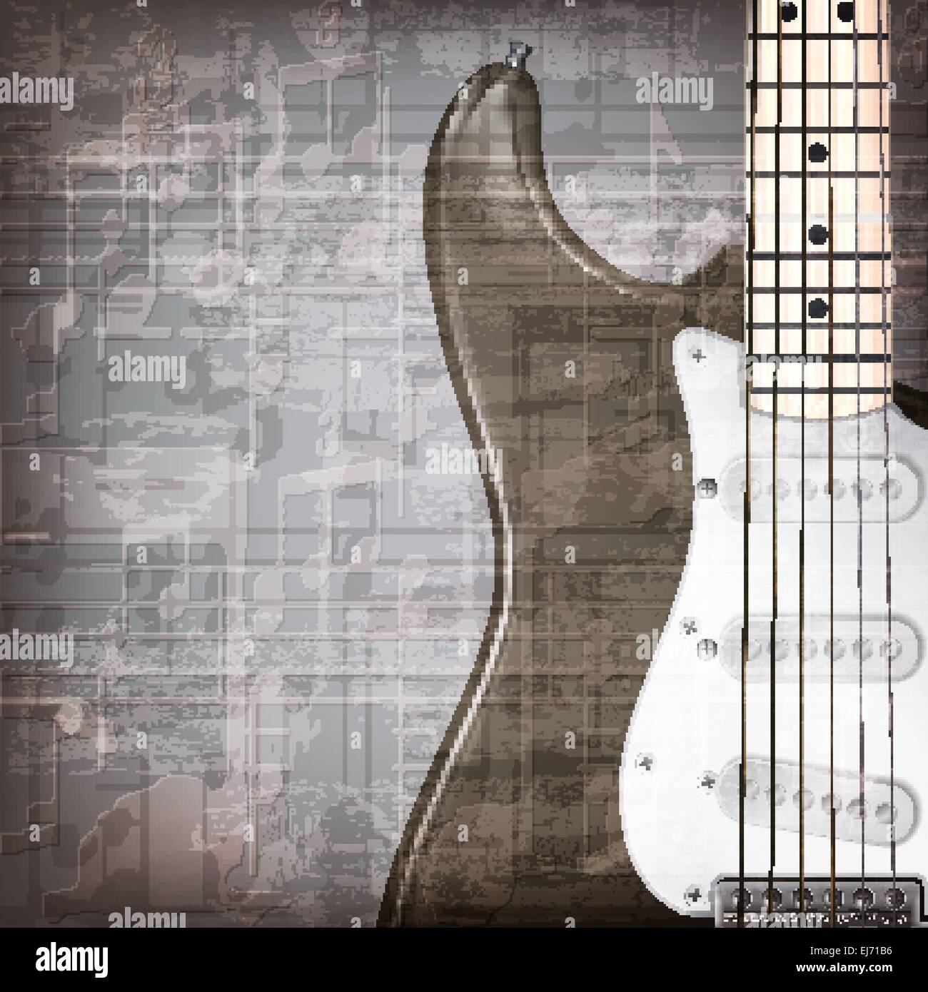 abstract grunge gray music background with electric guitar Stock Vector ...