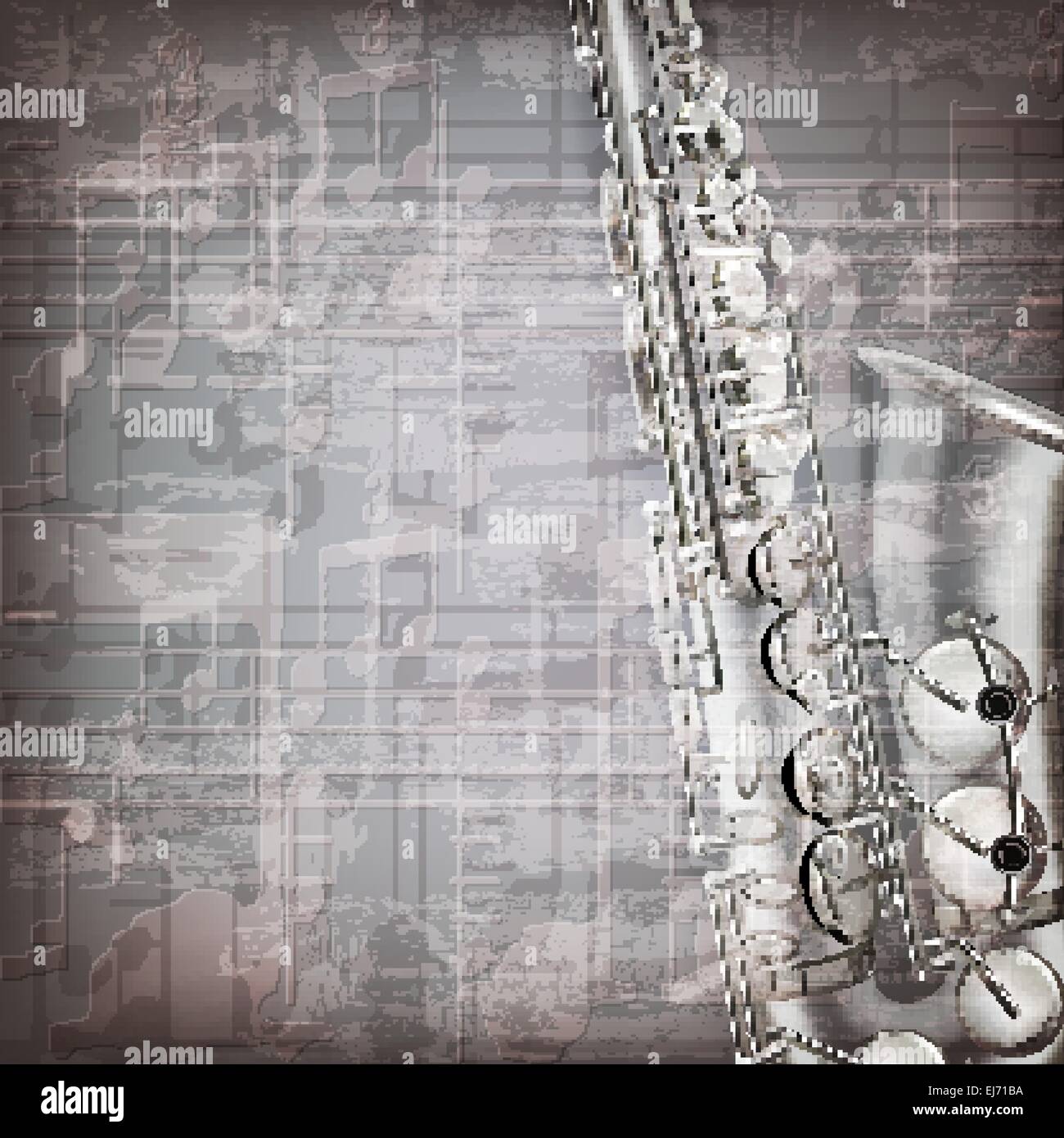 abstract grunge gray music background with saxophone Stock Vector Image ...