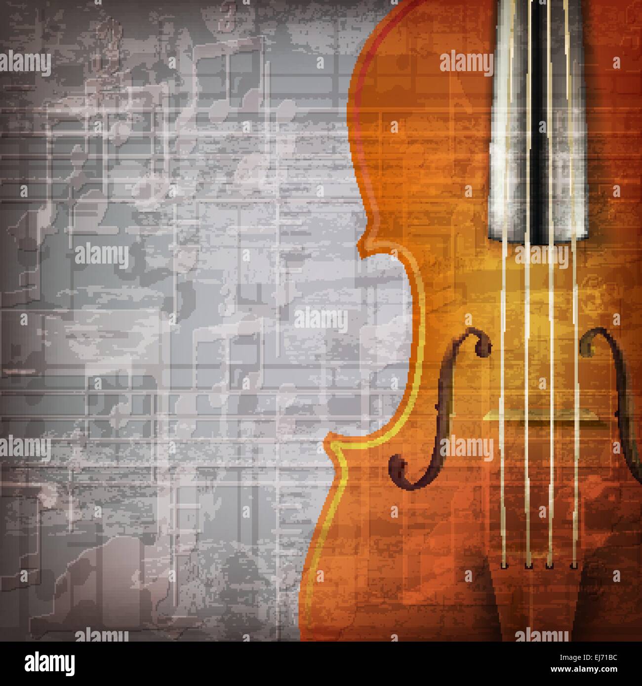 abstract grunge gray music background with violin Stock Vector Image ...