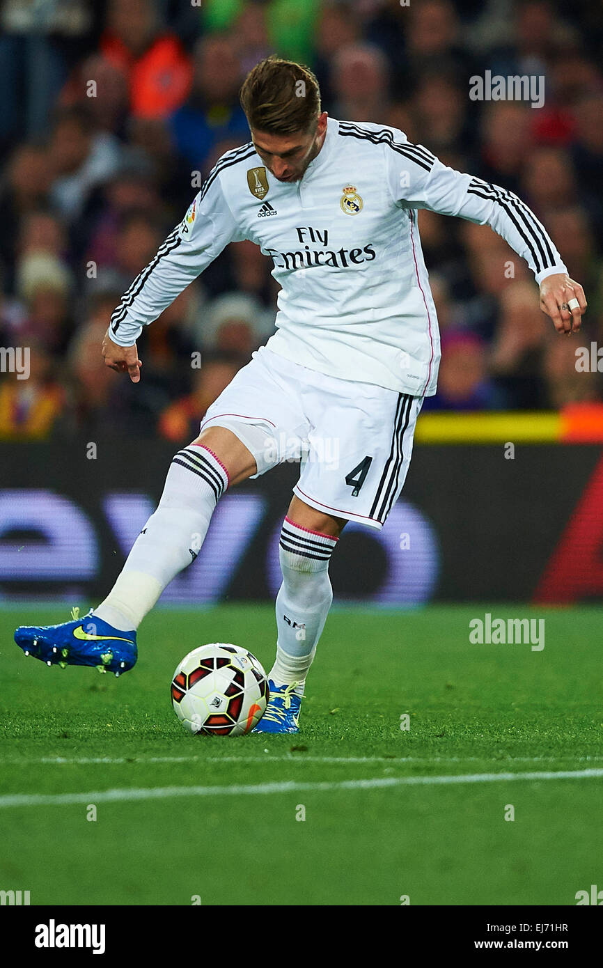 Sergio Ramos (Real Madrid CF), during La Liga soccer match between FC ...