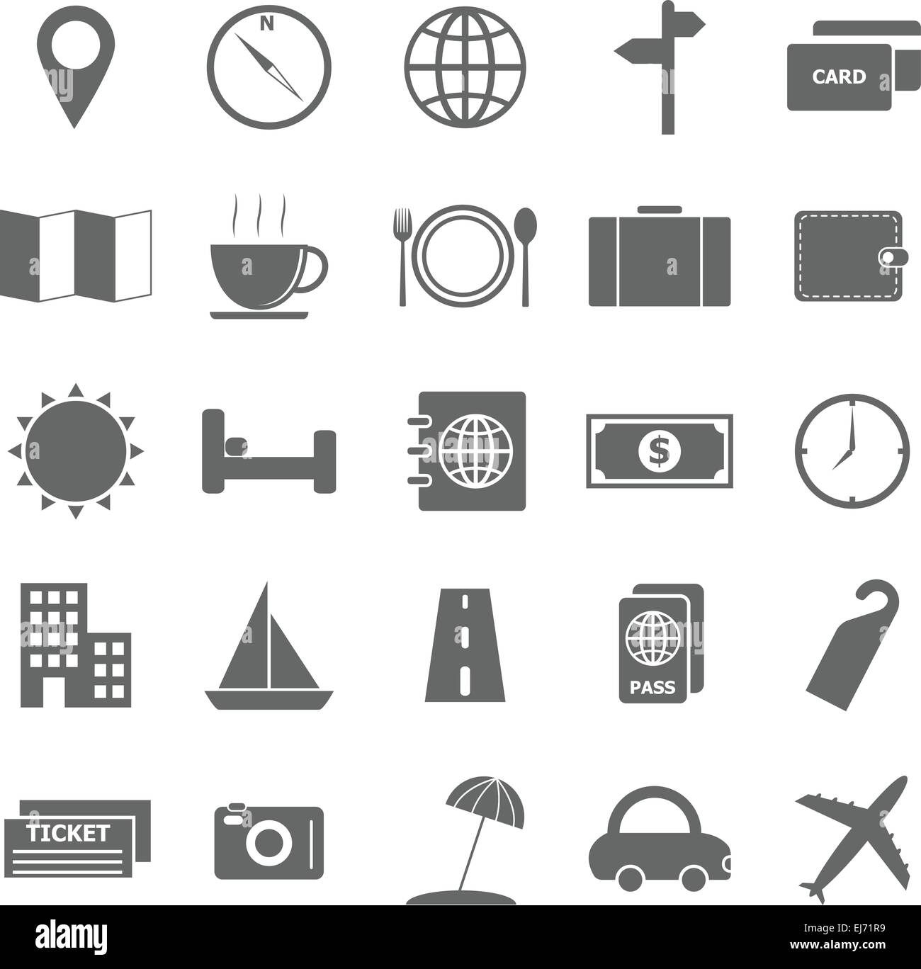 Travel icons on white background, stock vector Stock Vector Image & Art ...