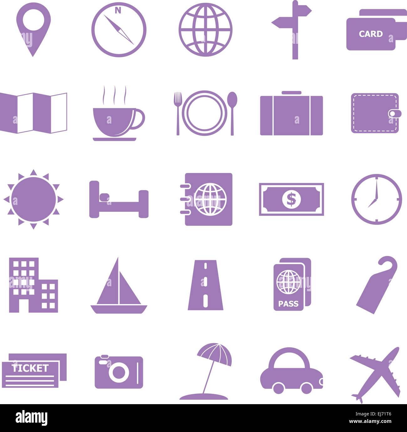 Travel color icons on white background, stock vector Stock Vector Image ...
