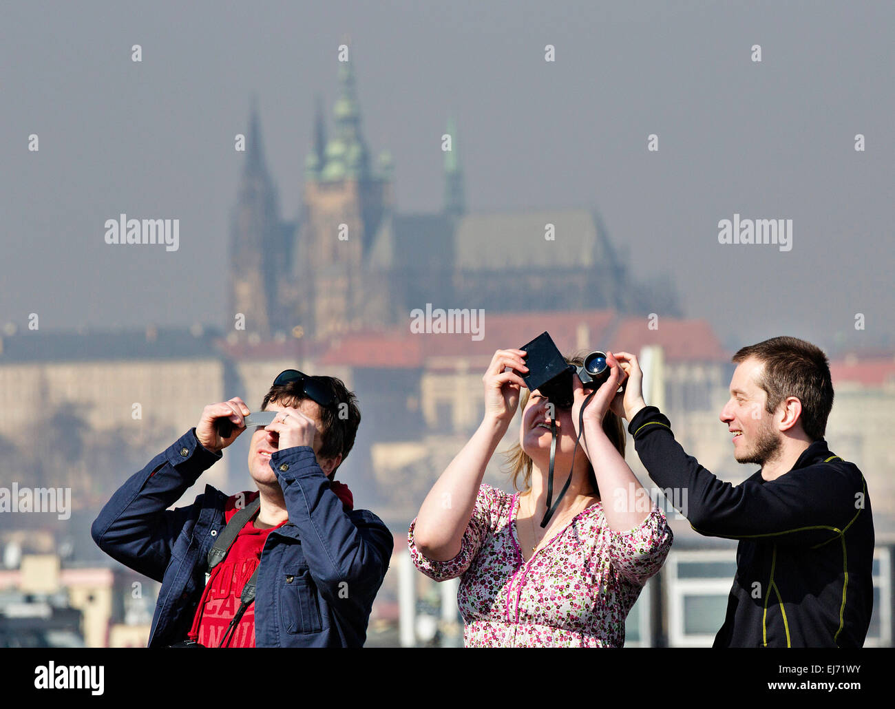 Prague solar eclipse hi-res stock photography and images - Alamy