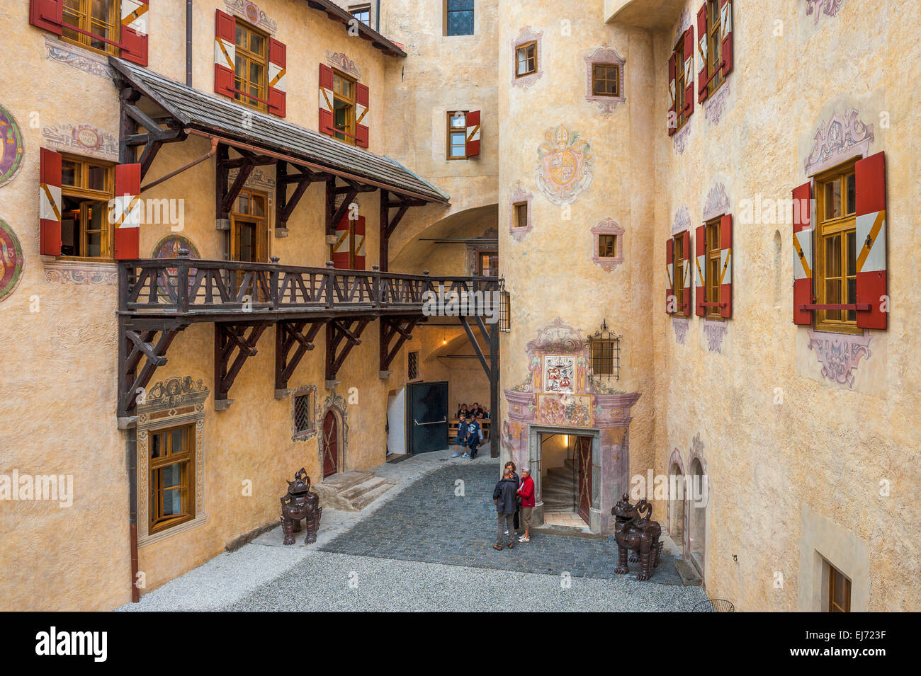Courtyard of Brunico Castle, Messner Mountain Museum, MMM Ripa, Bruneck ...