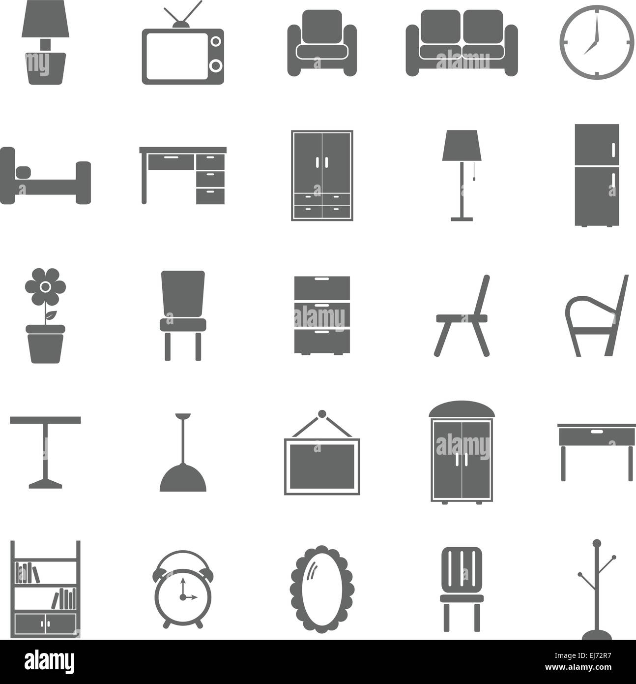 Furniture icons on white background, stock vector Stock Vector Image ...