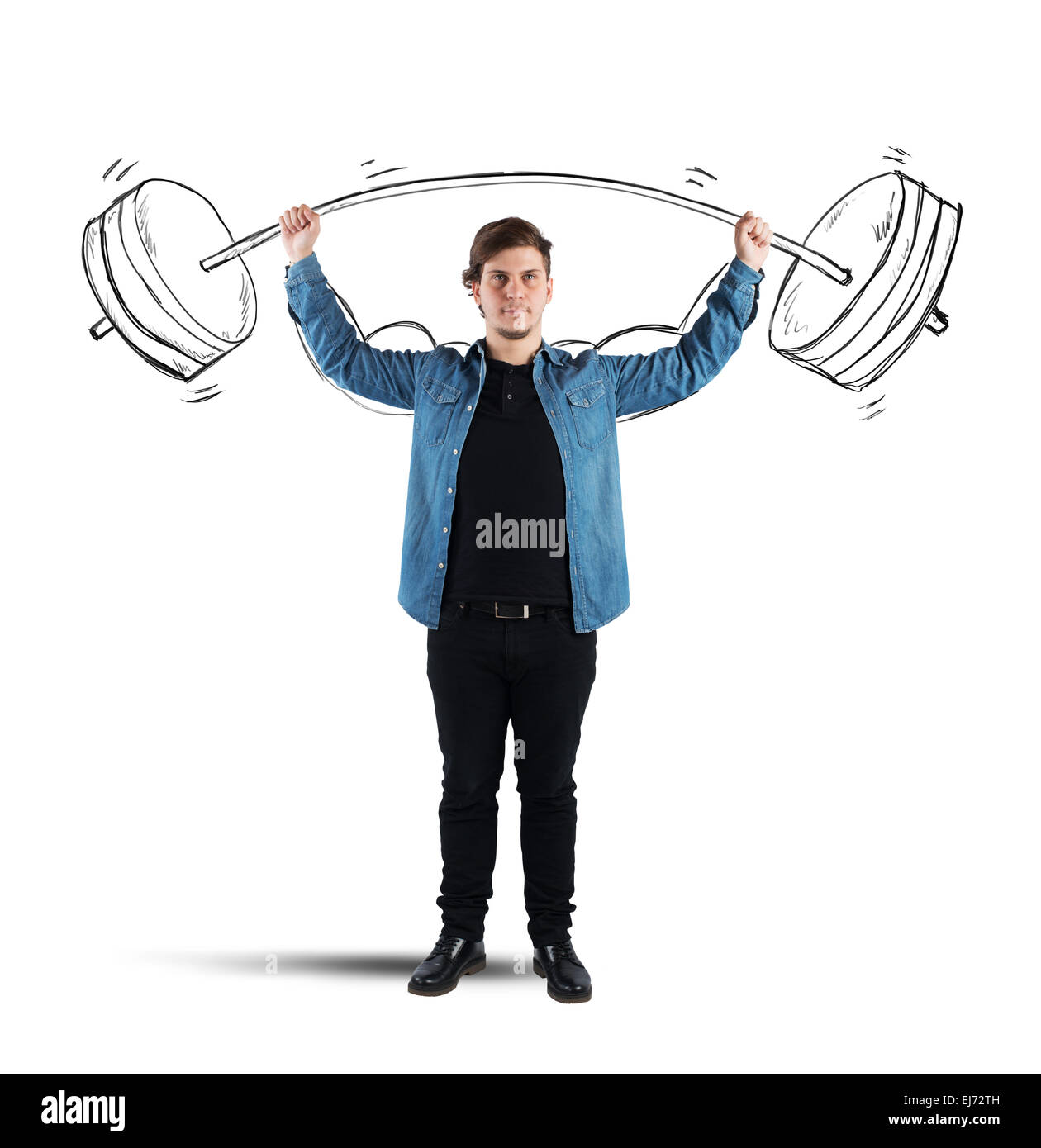 Surprisingly strong guy Stock Photo - Alamy