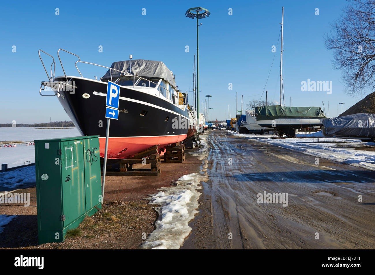 boats on dry land, Lappeenranta Finland Stock Photo - Alamy