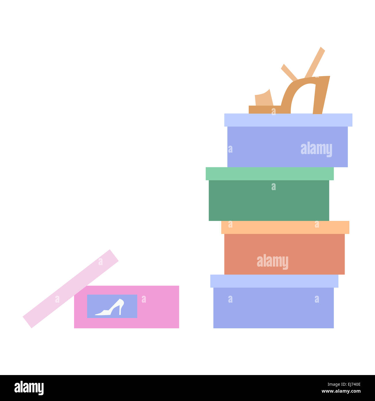 Boxes in warehouse Cut Out Stock Images & Pictures - Alamy