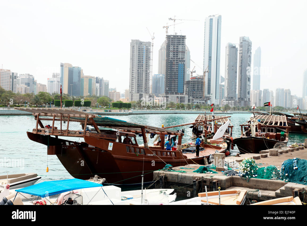 Abu Dhabi Dhow Harbour Stock Photo - Alamy