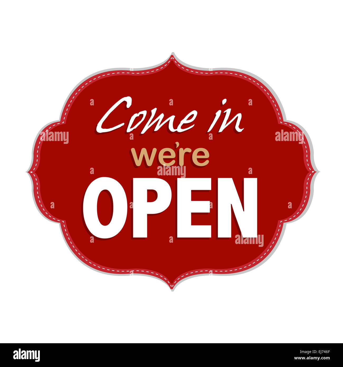 Open notice red banner Cut Out Stock Images & Pictures - Alamy
