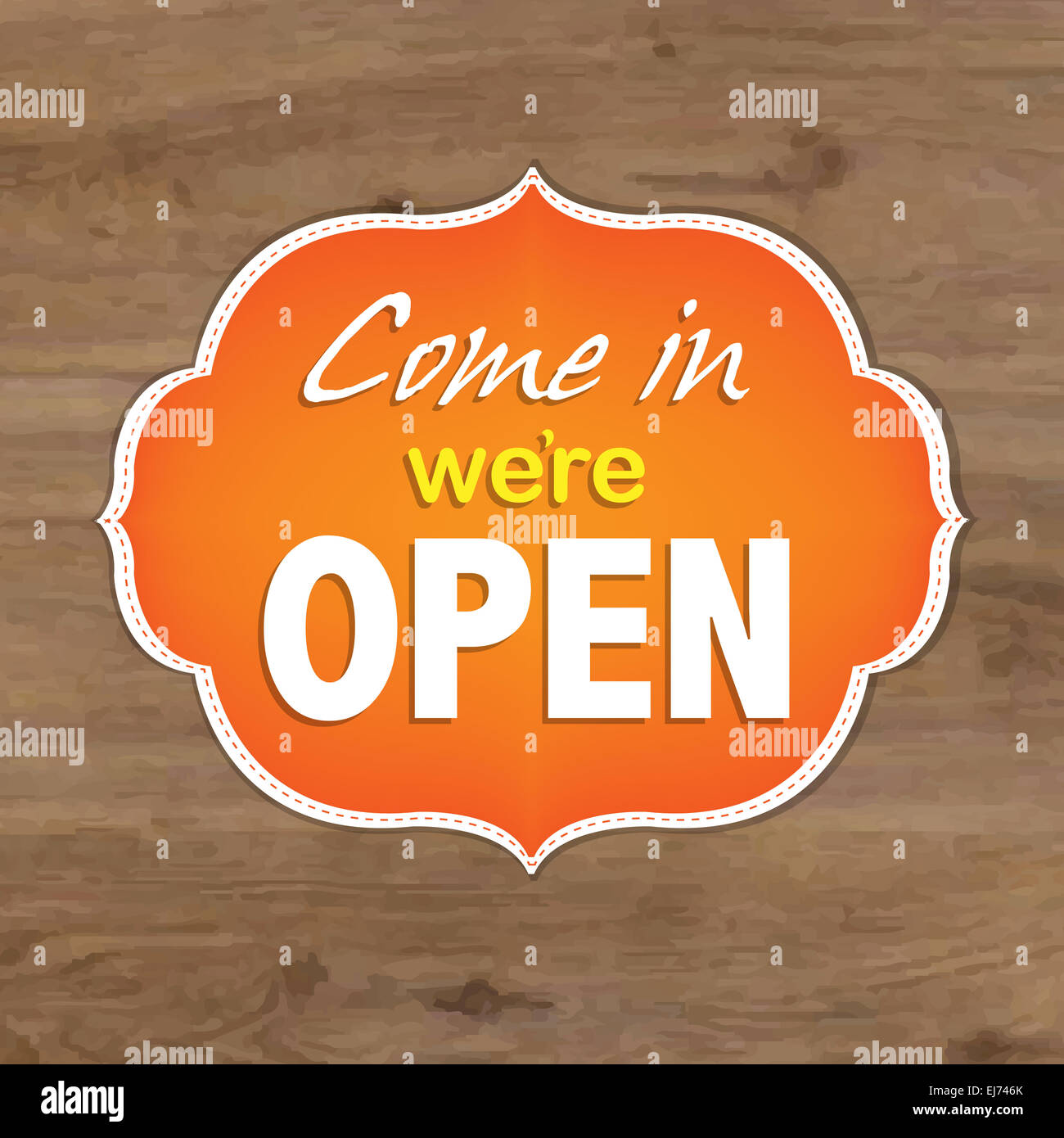 Vintage Orange Open Sign Stock Photo - Alamy