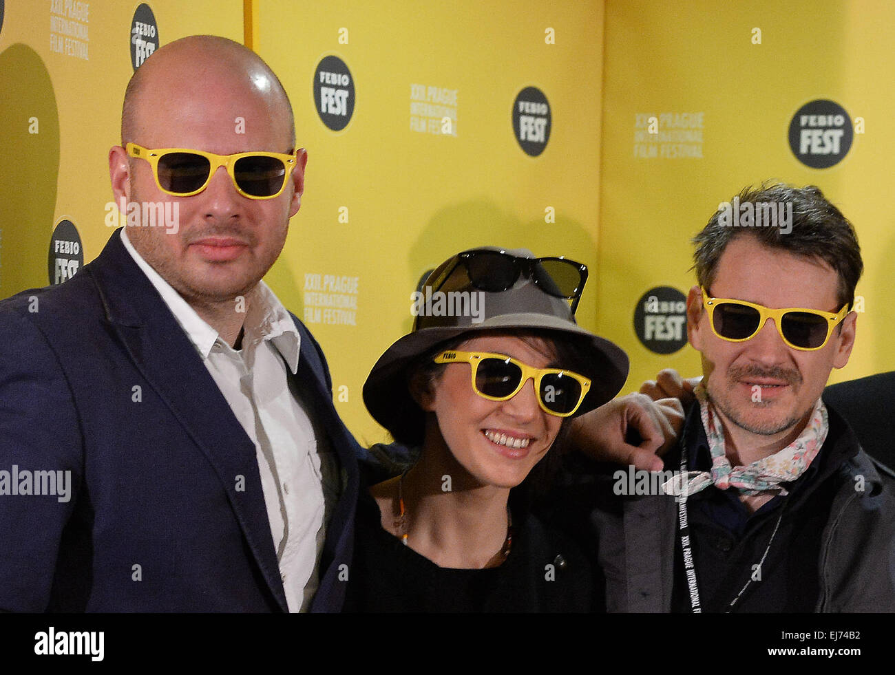 Prague, Czech Republic. 22nd Mar, 2015. From left: Slovakian producer ...