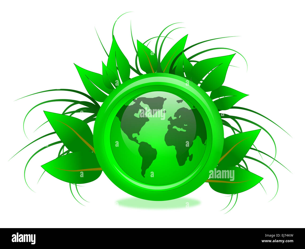 Eco Friendly Green Globe Illustration Stock Photo - Alamy