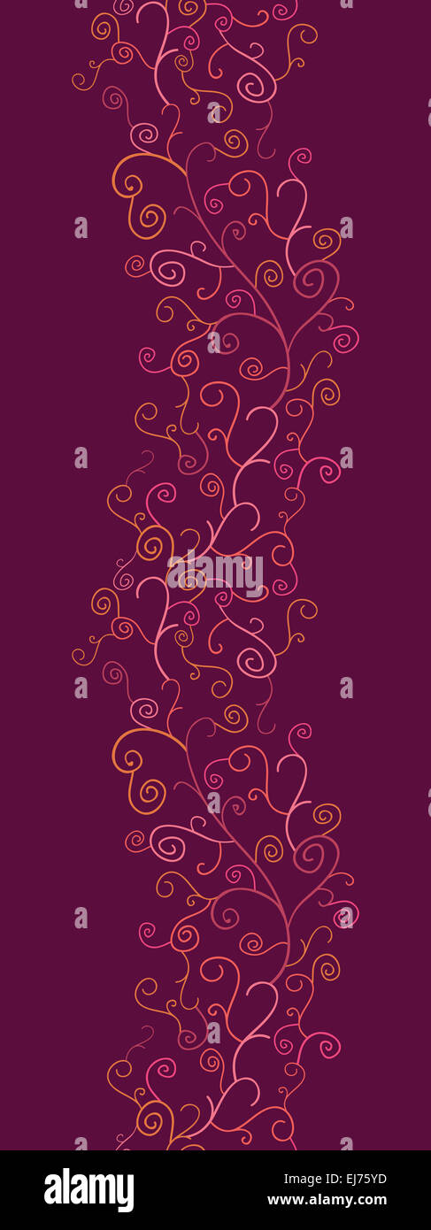 Abstract Swirl Plants Horizontal Seamless Pattern Background Stock ...