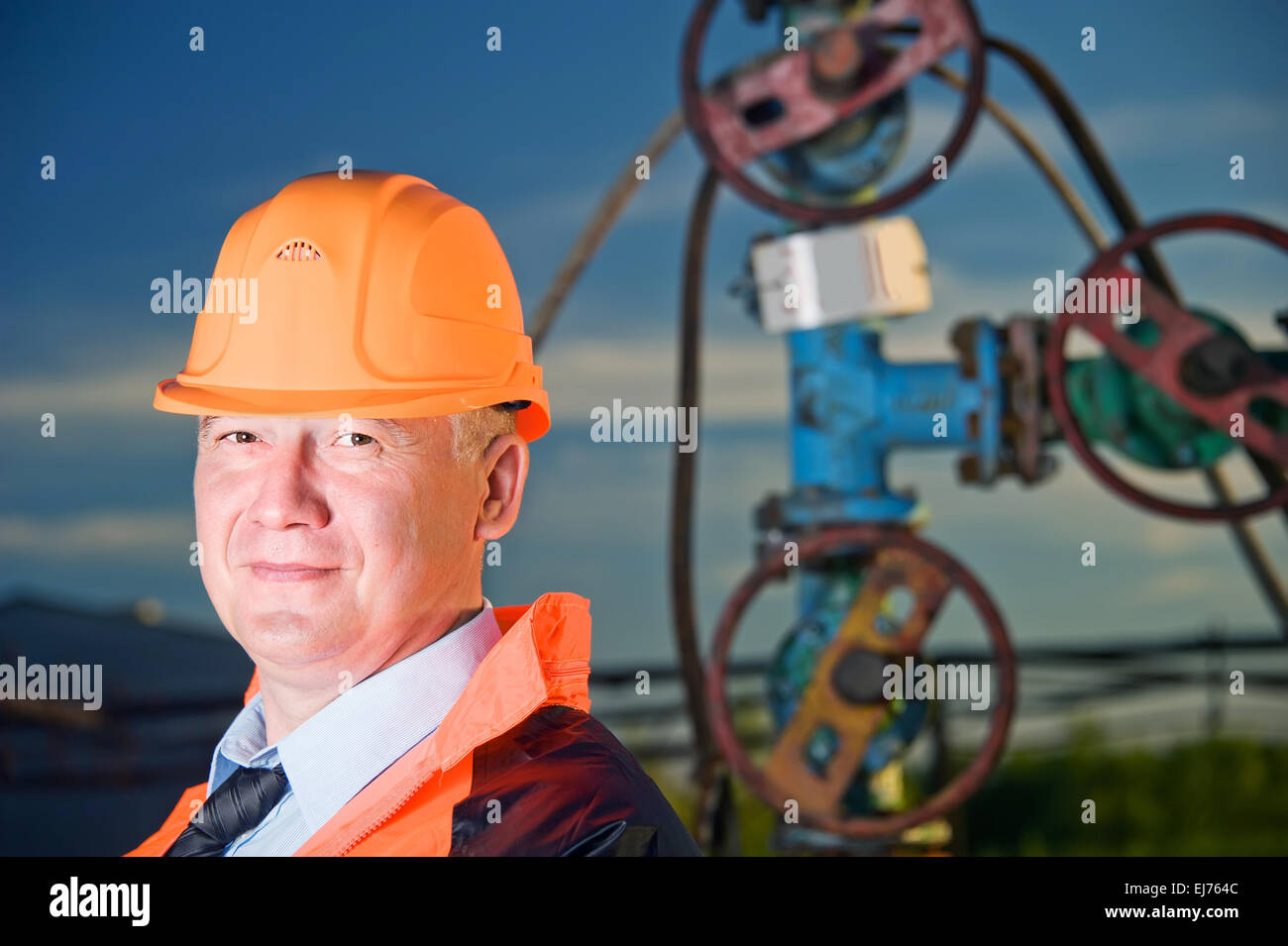 Engineer in an Oil field Stock Photo - Alamy