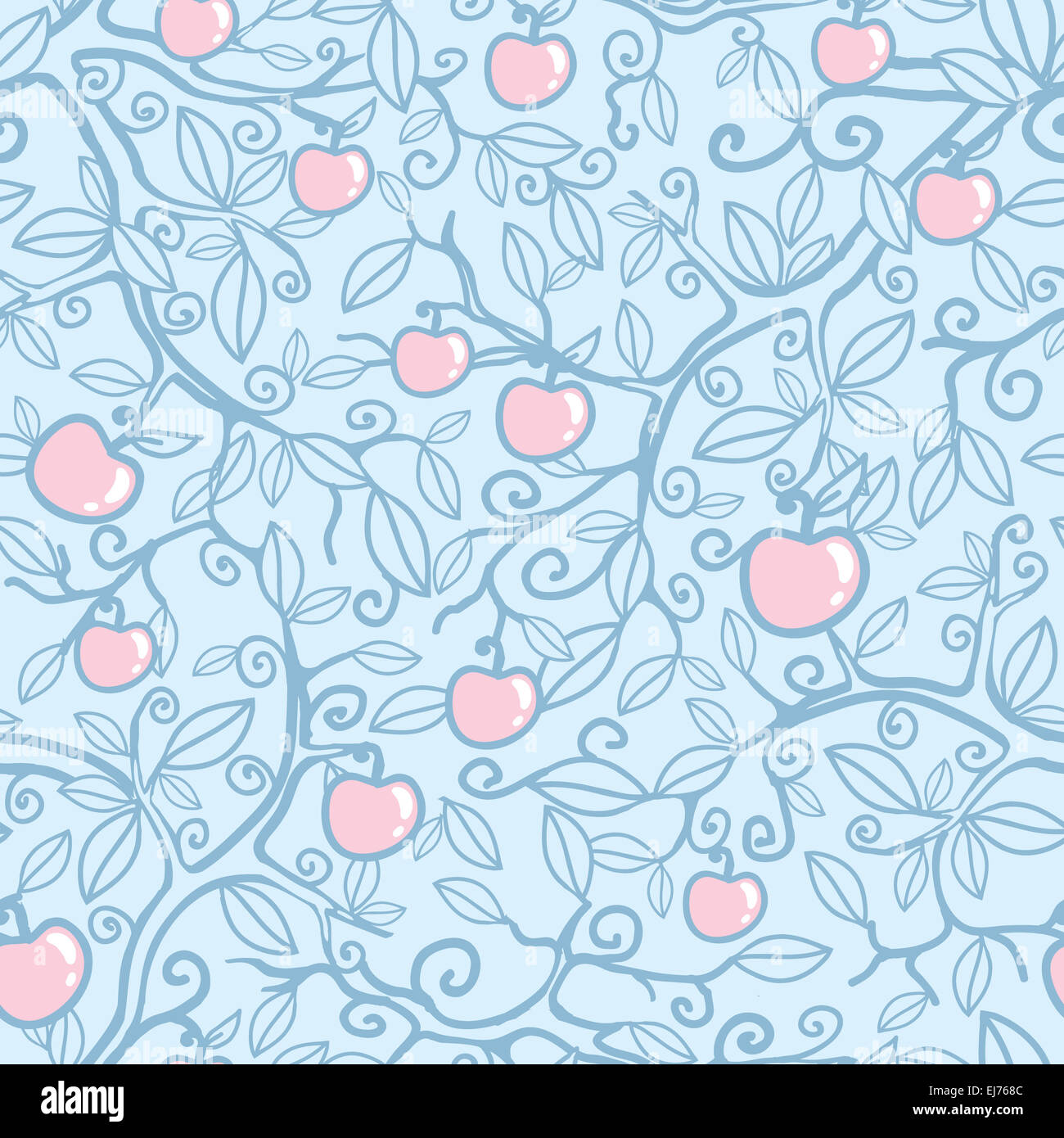 Apple tree seamless pattern background Stock Photo - Alamy
