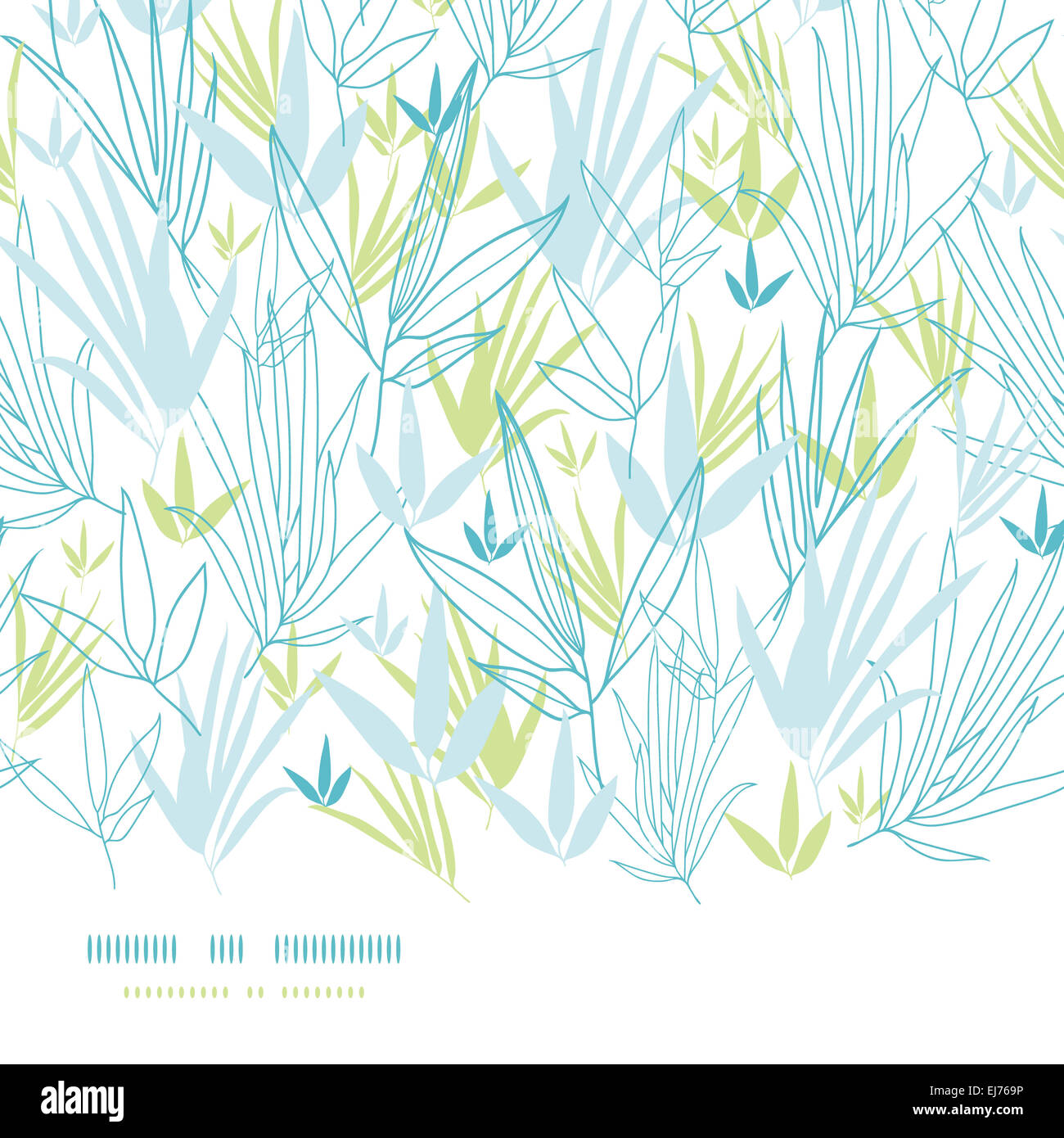 Blue bamboo branches horizontal seamless background Stock Photo - Alamy