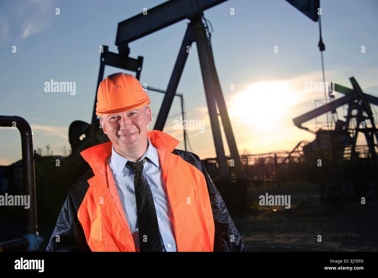 Engineer in an Oil field Stock Photo - Alamy