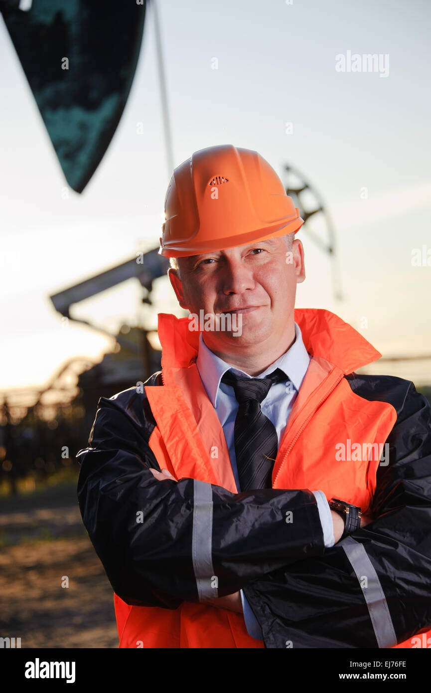 Engineer in an Oil field Stock Photo - Alamy