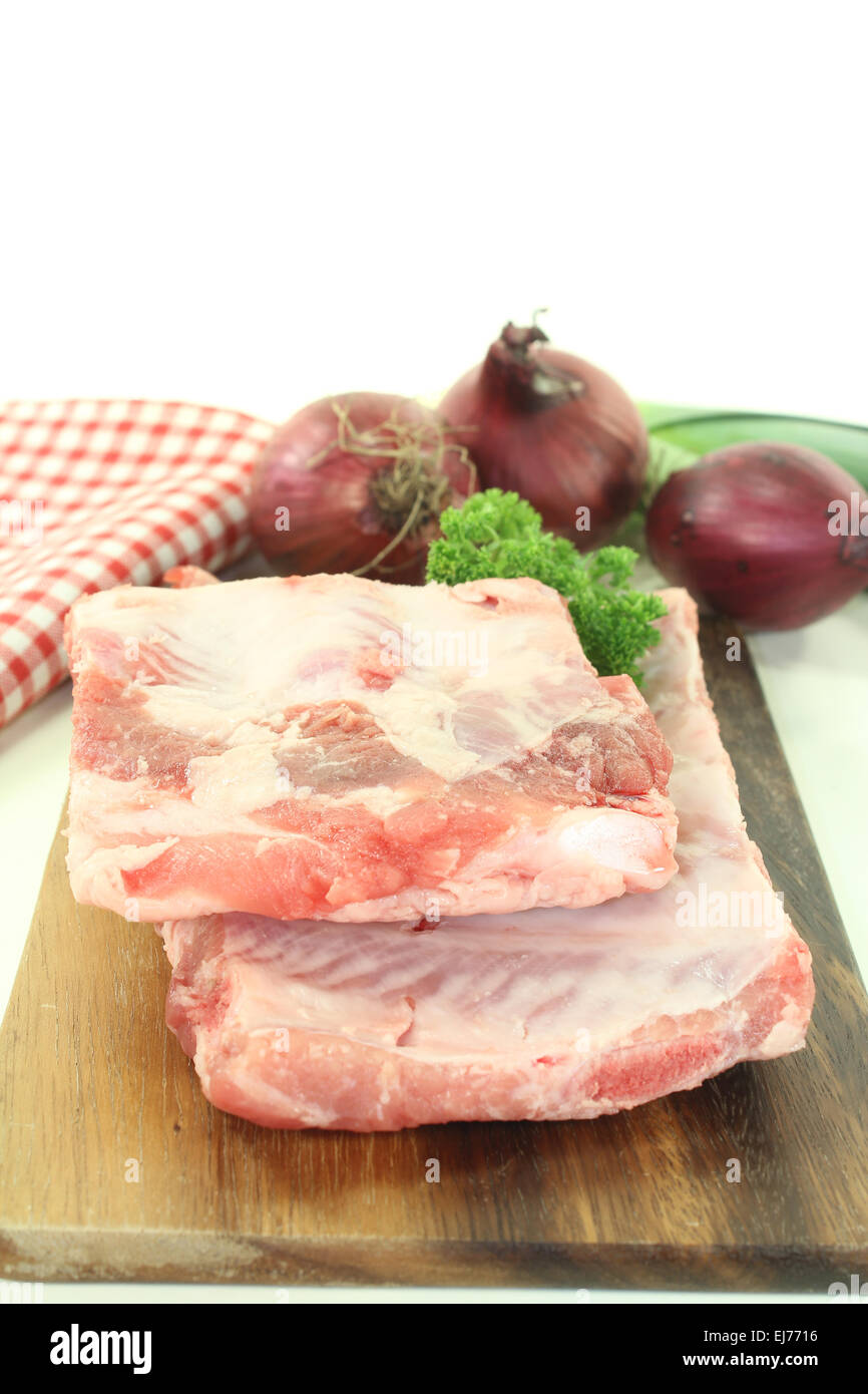 beef spare ribs on a board Stock Photo - Alamy