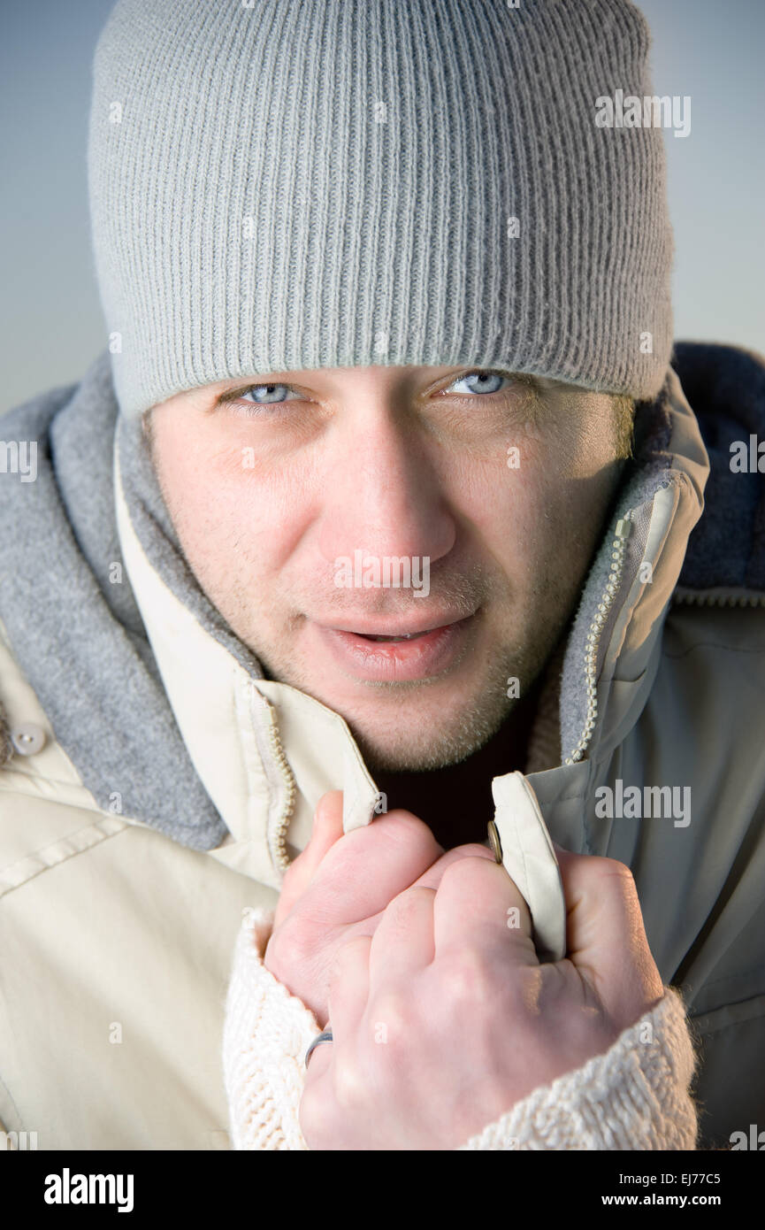 Winter male portrait Stock Photo - Alamy