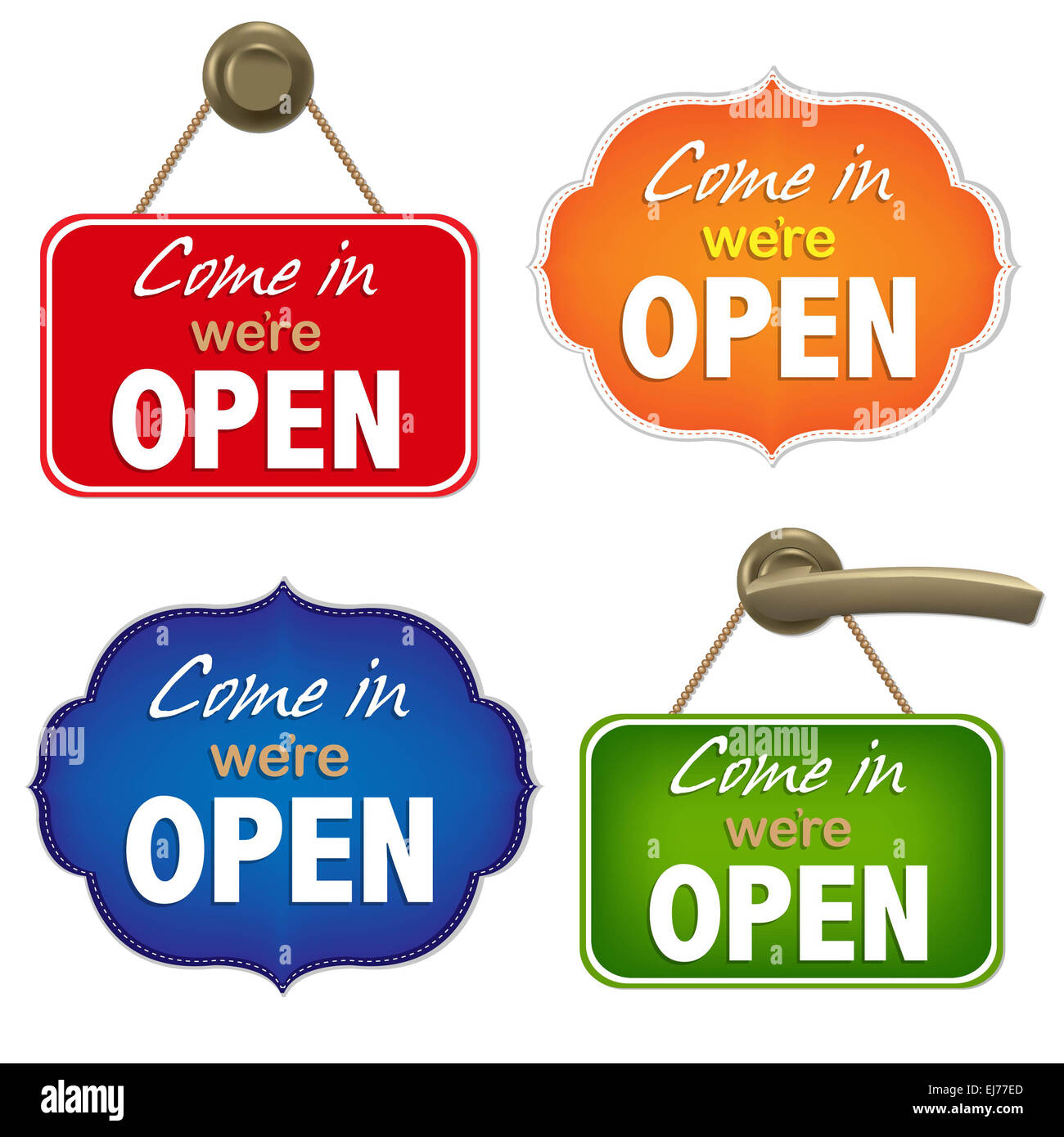Vintage Open Sign Set Stock Photo - Alamy
