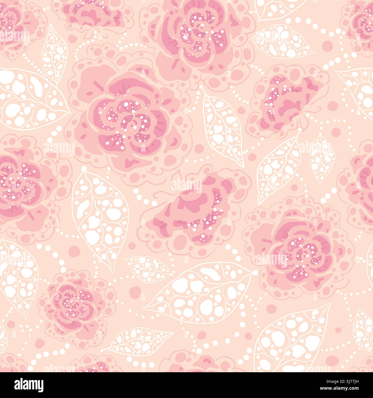 Subtle art flowers seamless pattern background Stock Photo - Alamy