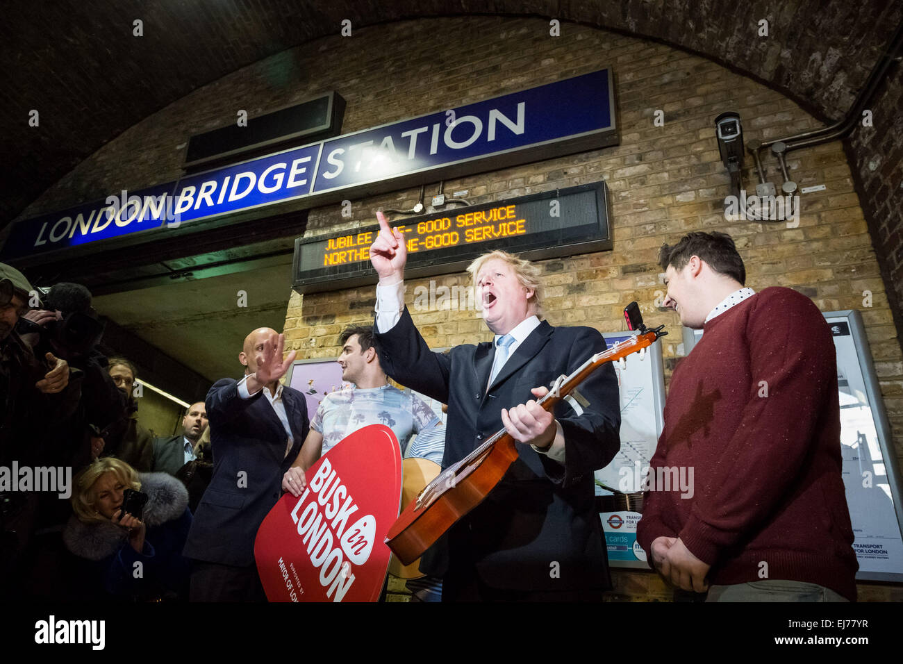 London, UK. 23rd March, 2015. Mayor Boris Johnson Launches Busk in ...