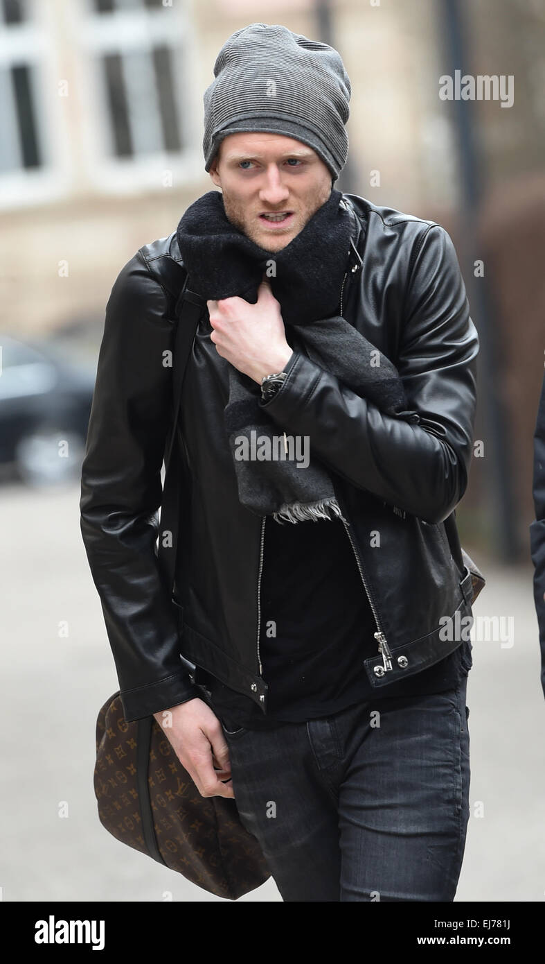 Andre Schuerrle of the German national soccer team arrives at the team ...
