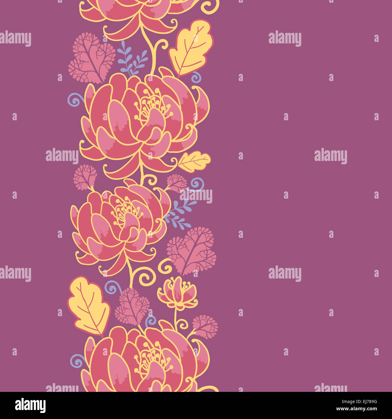 Magical flowers vertical seamless pattern background Stock Photo - Alamy