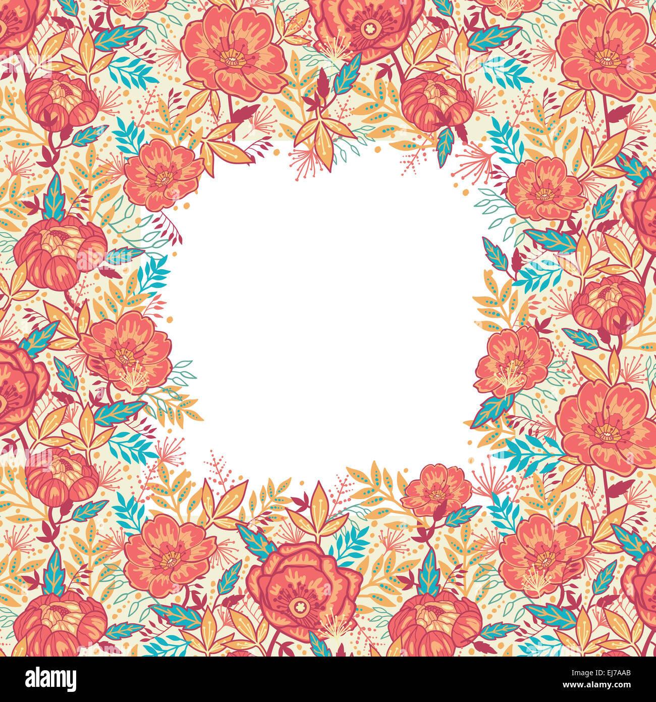 Colorful vibrant flowers frame border Stock Photo - Alamy