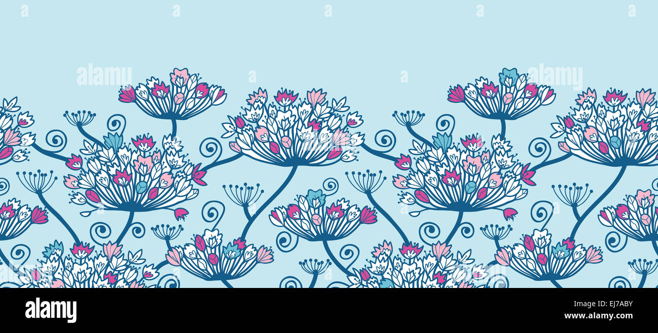 Spring Flowers Horizontal Border Seamless Pattern Background Stock ...