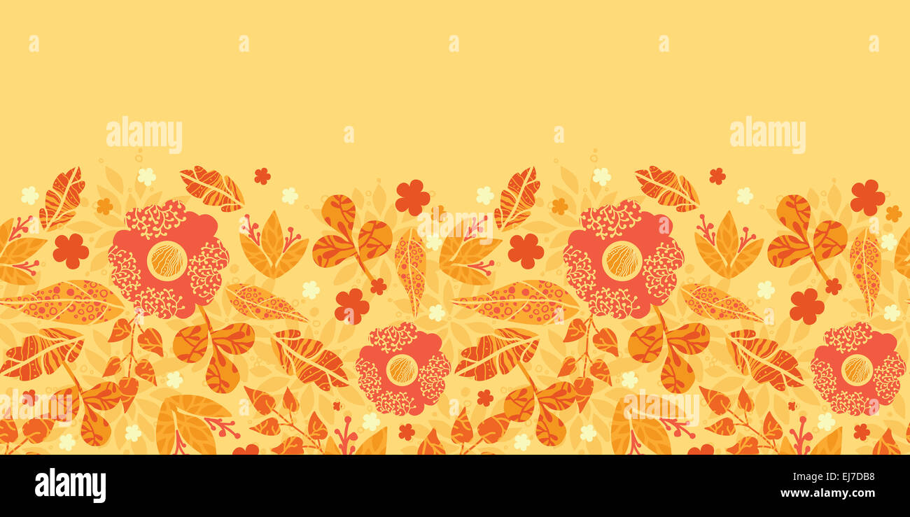 Fire flowers horizontal seamless pattern background border Stock Photo ...