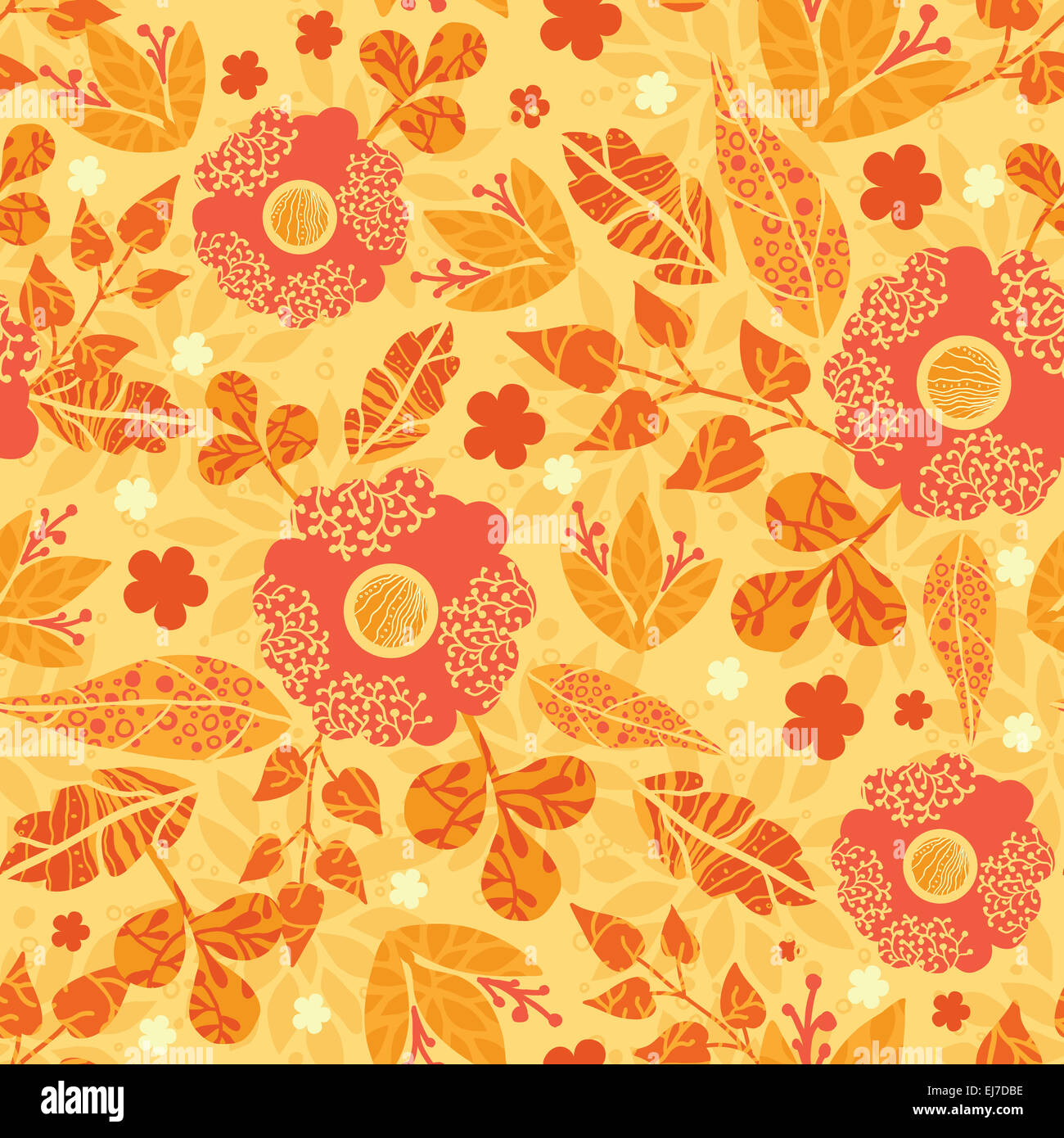 Fire flowers seamless pattern background Stock Photo - Alamy