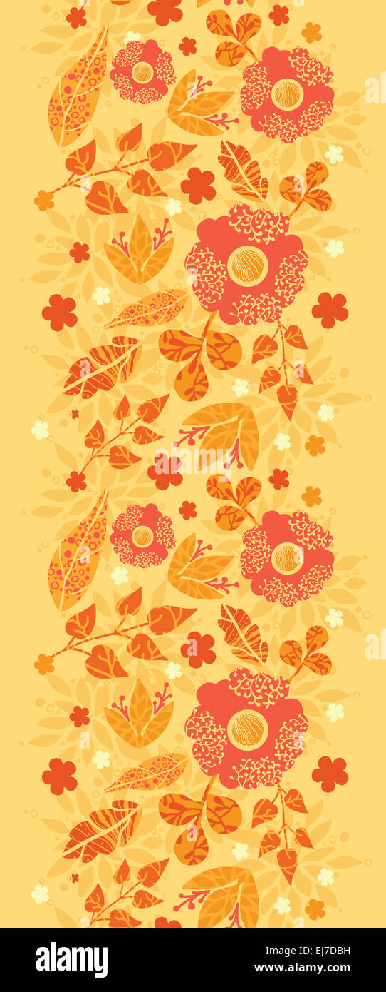 Fire flowers vertical seamless pattern background border Stock Photo ...