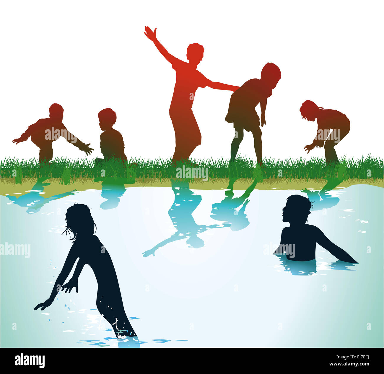 Children Bathing and play Stock Photo - Alamy