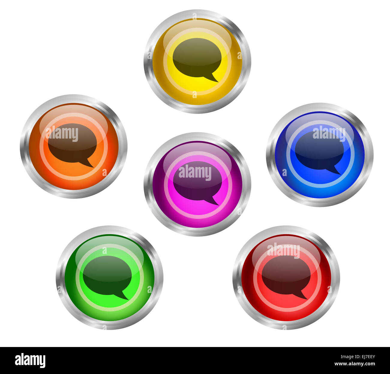 Speech Bubble Chat Icon Button Stock Photo - Alamy
