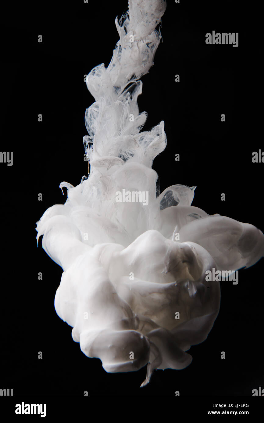 White ink in the water Stock Photo - Alamy