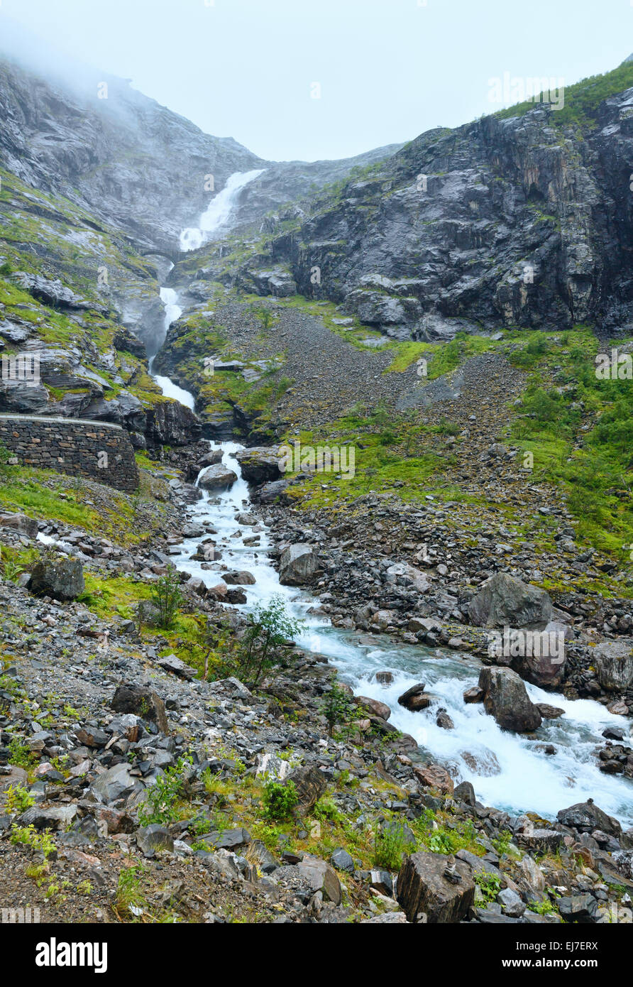 Summer waterfall on mountain slope (Norway Stock Photo - Alamy