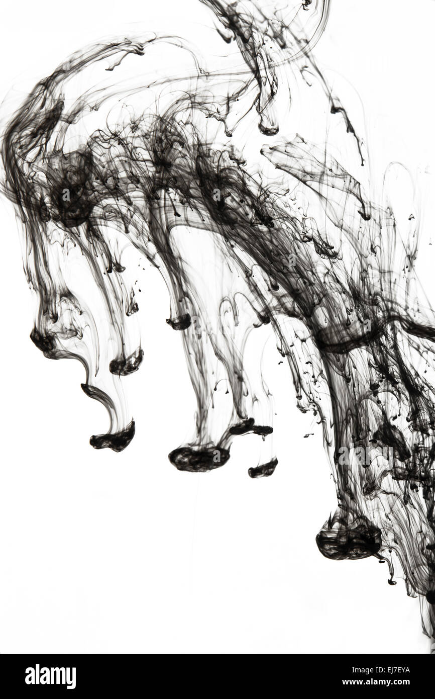 Black ink in the water Stock Photo - Alamy