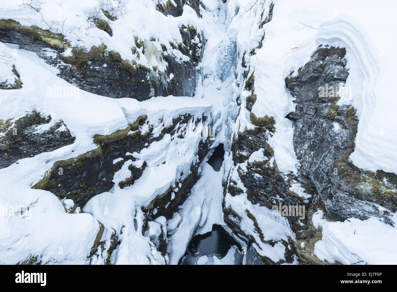 snow covered ravine, Lapland, Sweden Stock Photo - Alamy