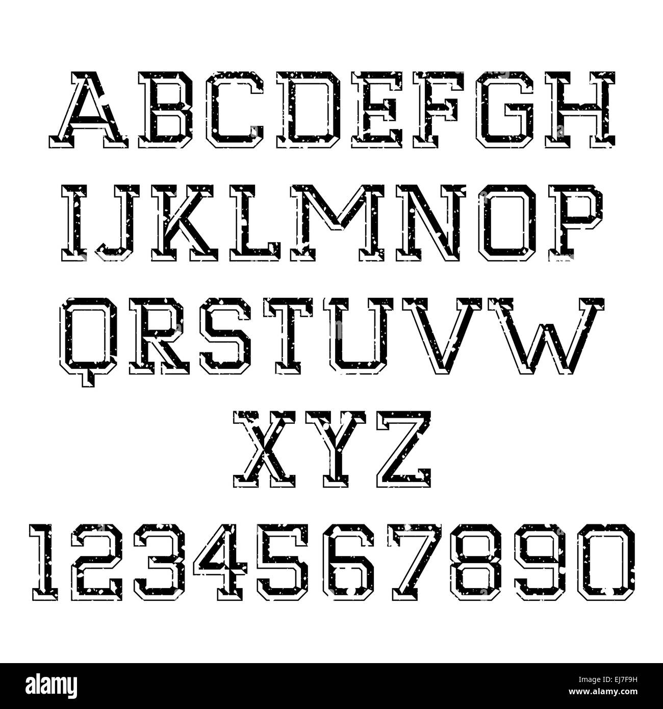 Handmade retro font Stock Photo - Alamy