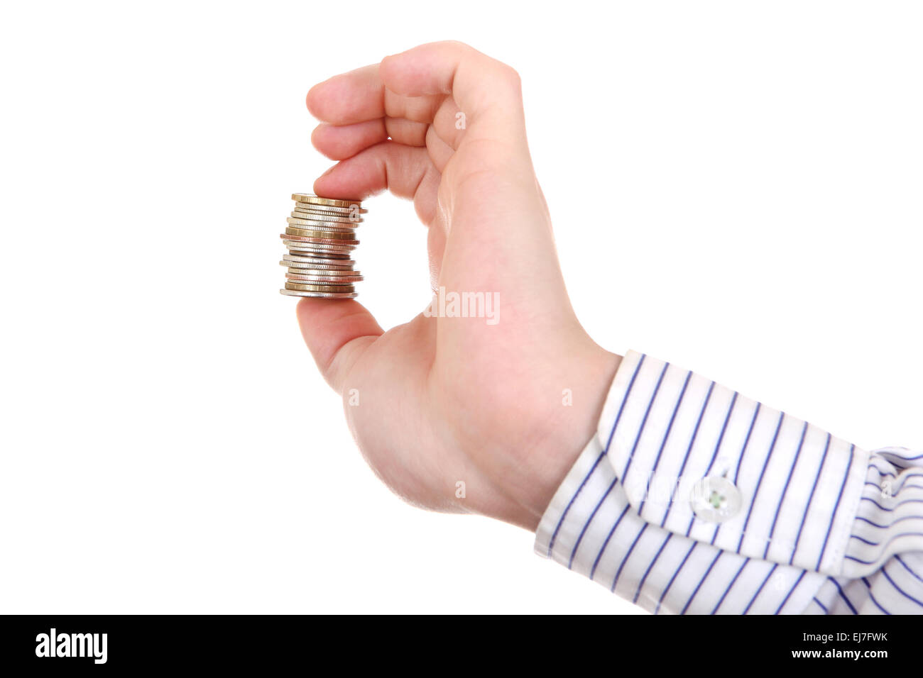 Small Change in Hand Stock Photo - Alamy