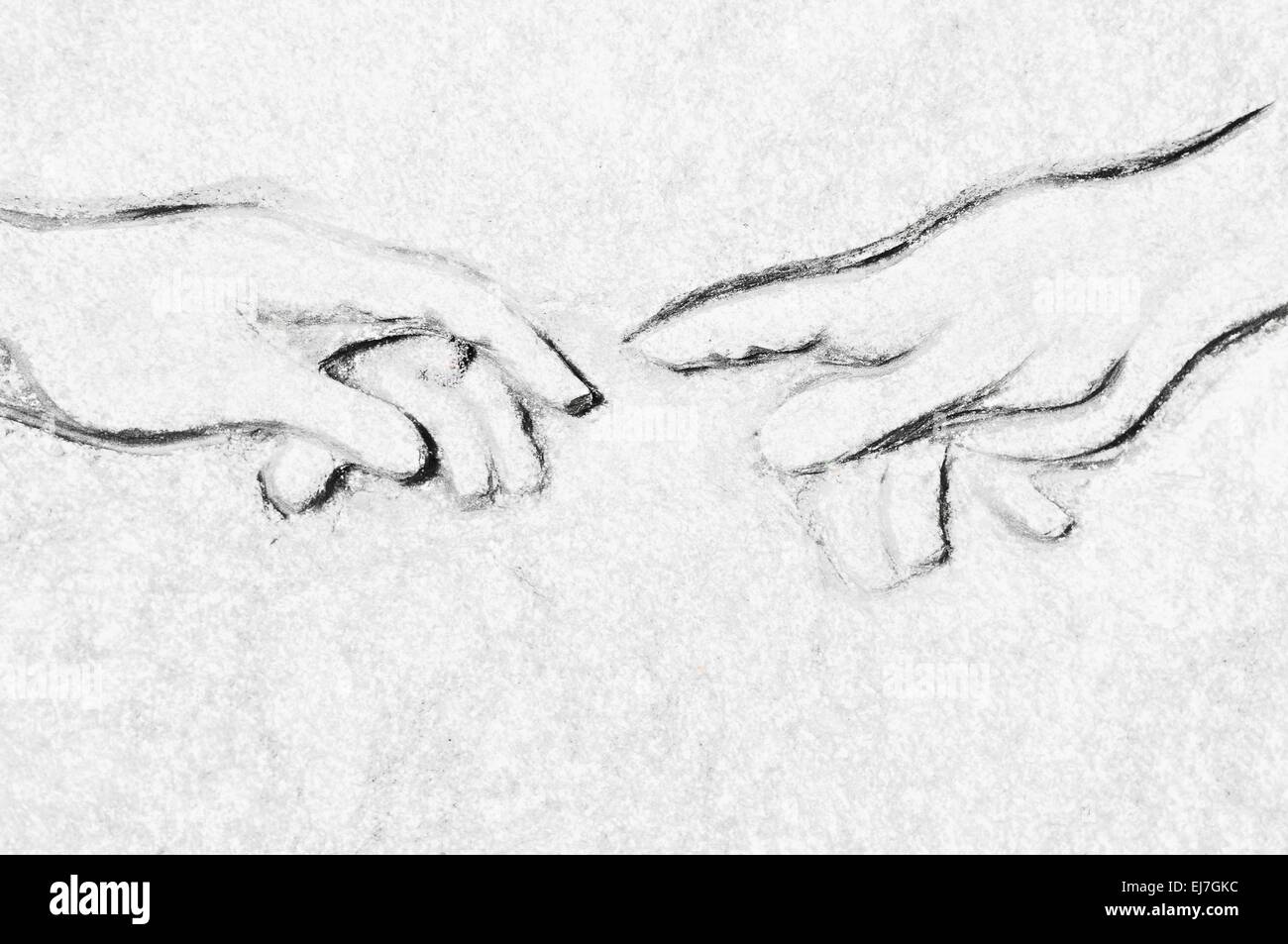 Pointer for all the Creation of Adam Stock Photo - Alamy