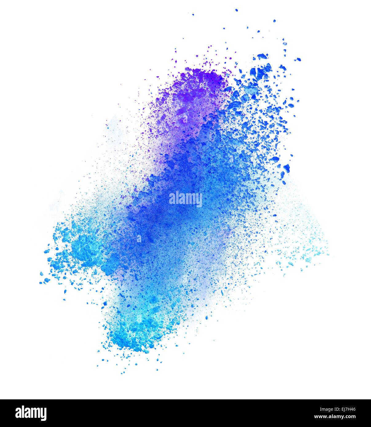 Launched colorful powder, isolated on white background Stock Photo - Alamy