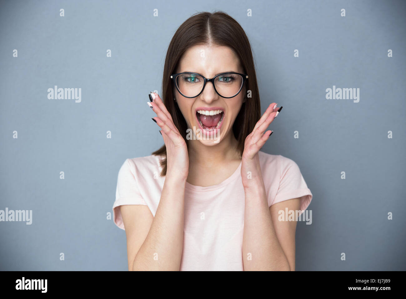 One woman screaming funny hi-res stock photography and images - Alamy