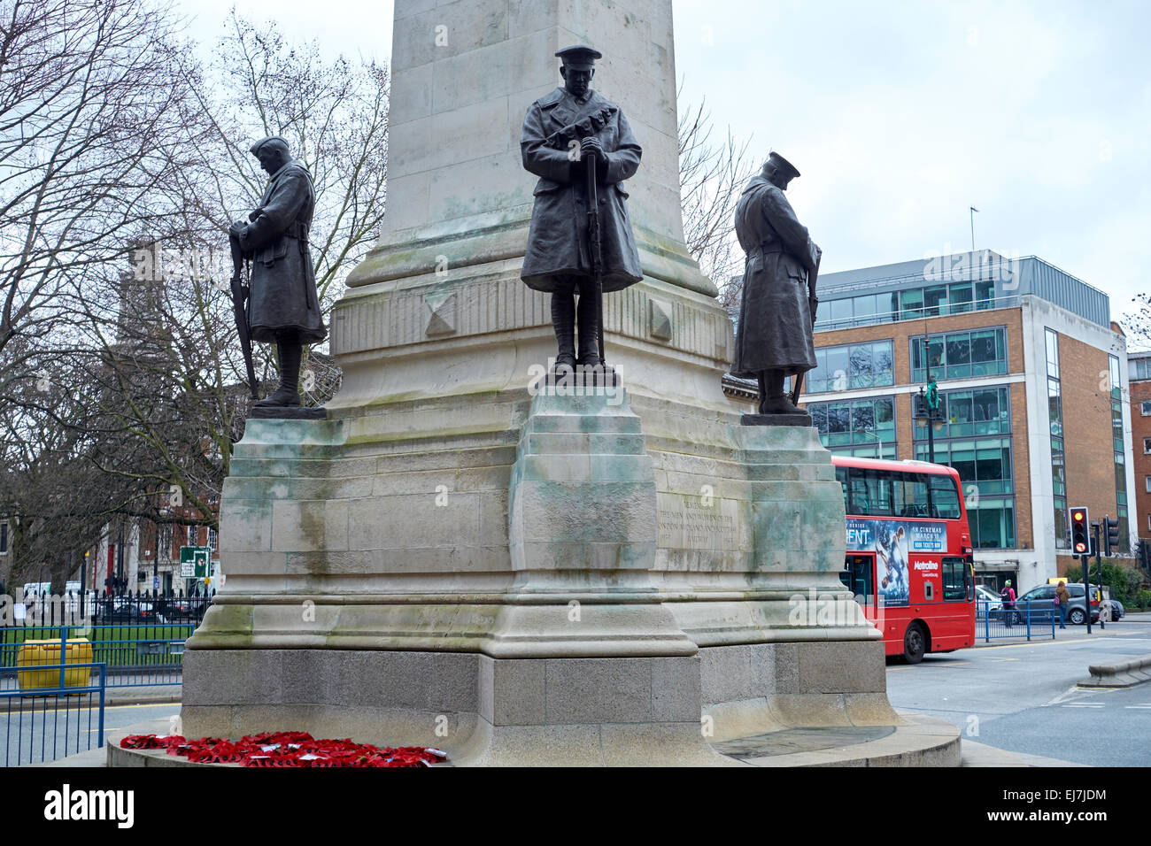 LONDON, UK - MARCH 21: Detail of WW1 memorial in Euston Station. March ...