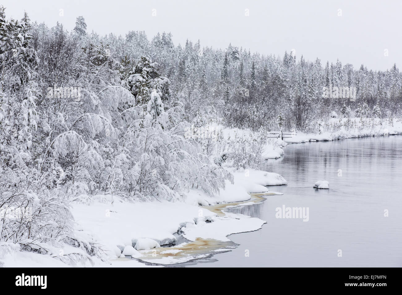 Snow-covered landscape in Finland Stock Photo - Alamy