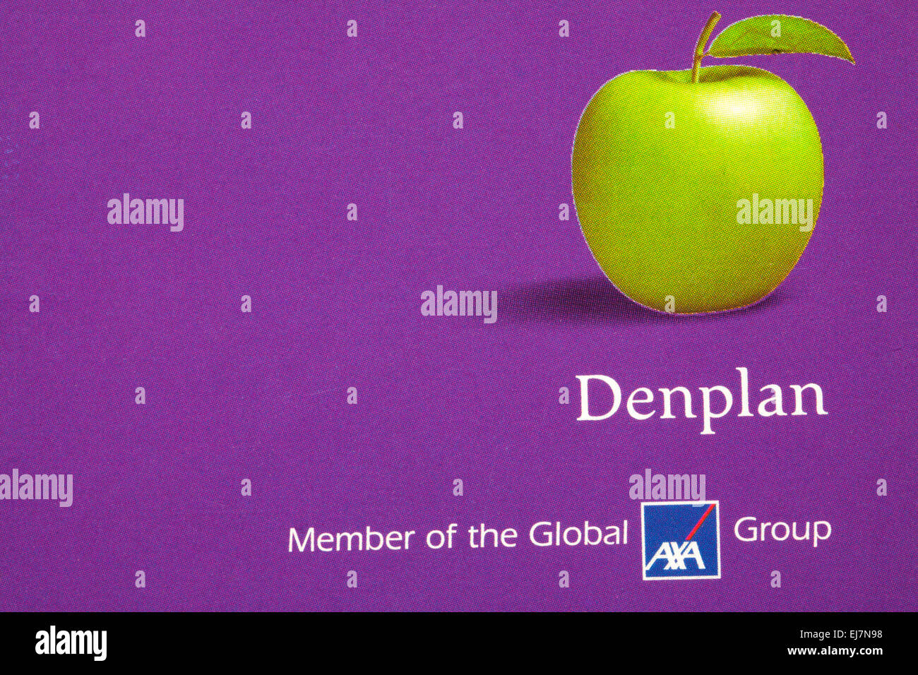 Denplan Member of the Global AXA Group logo on literature Stock Photo ...