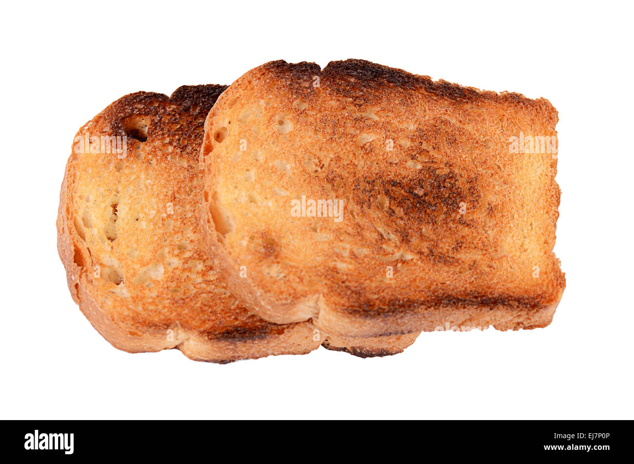 Toast fried closeup isolated on white Stock Photo - Alamy